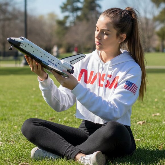 Chemistry | Tops | Nasa Custom Cropped Hoodie Pullover Large White Y2k ...